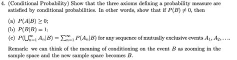 Solved 4 Conditional Probability Show That The Three