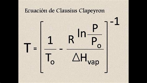 Ecuación De Clausius Clapeyron Youtube