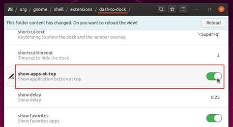 move ‘show applications button to the top in ubuntu 19 10 open