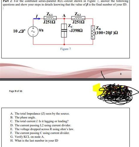 Solved Part For The Combined Series Parallel RLC Circuit Chegg Com