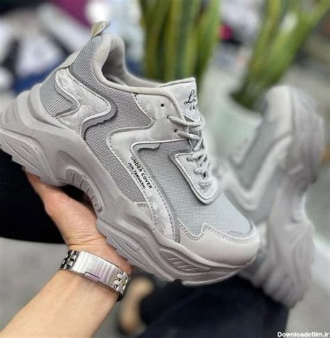 عکس کفش اسپرت دخترانه طوسی