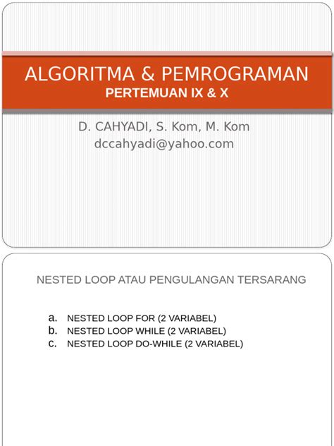 Algoritma And Pemrograman 9 And 10 Pdf