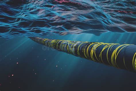 Submarine Communications Cable Undersea Underwater Cables Across The Atlantic Stock