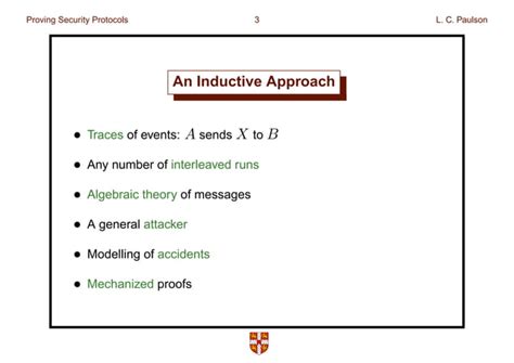 Proving Properties Of Security Protocols By Induction Ppt