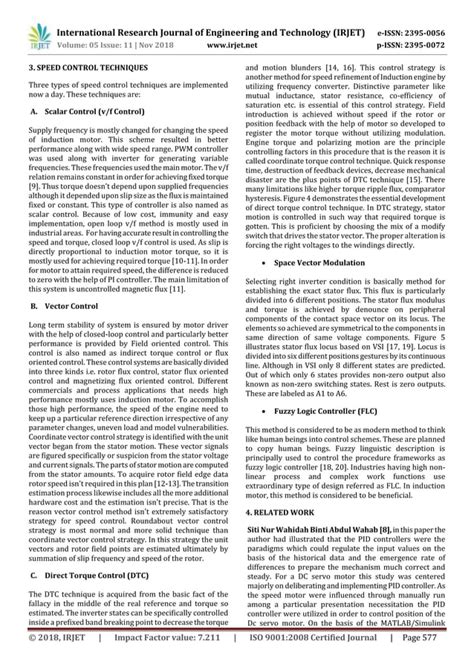 Irjet Speed Control Of Induction Motor Using Hybrid Pid Fuzzy Controller Pdf