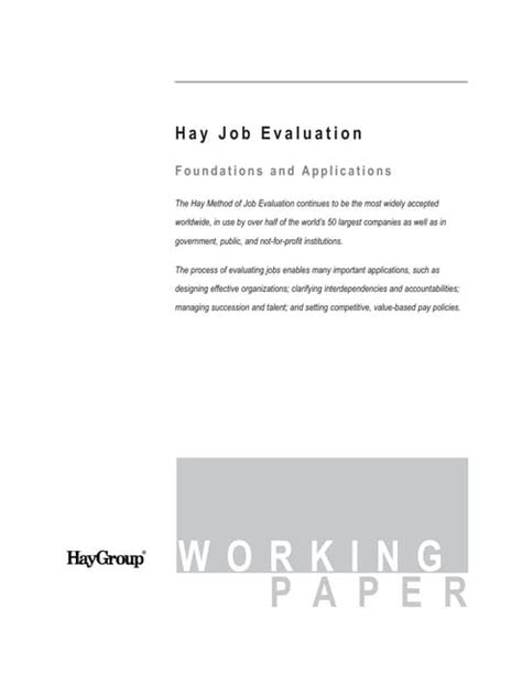 Hay Method Of Job Evaluation Pdf