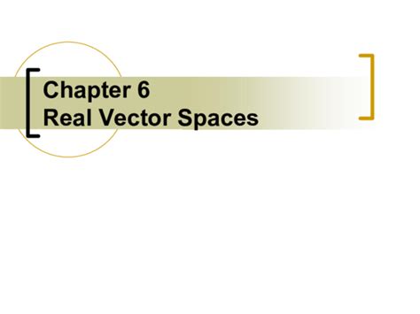 Pdf Chapter 6 Real Vector Spaces