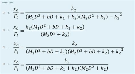 solved find the transfer function of the following system
