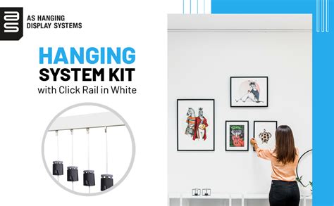 As Hanging 8ft Gallery And Picture Rail System Set 2x4ft Rails Matte