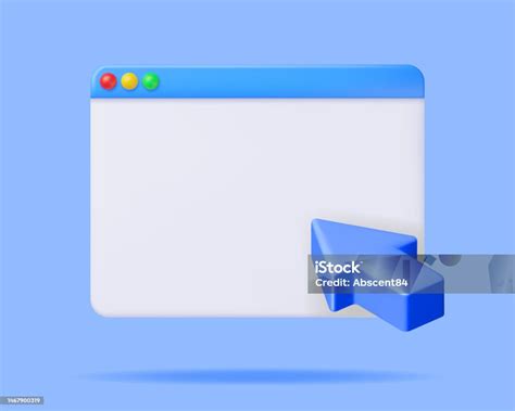 3d Browser Window With Mouse Cursor Stock Illustration Download Image Now Hypertext Transfer