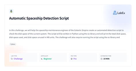 Automatic Spaceship Detection Script Labex