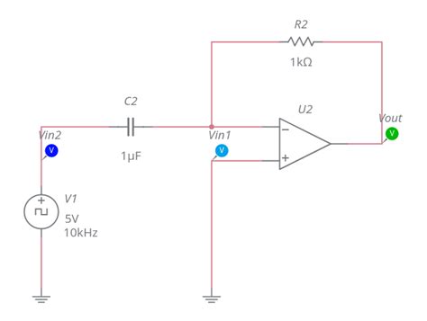 DB Differentiator With Square Wave Input Voltage Multisim Live