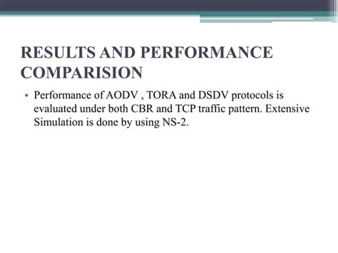 Proactive And Reactive Routing Comparisons Pptx