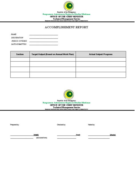 Accomplishment Report Format Deped Pdf