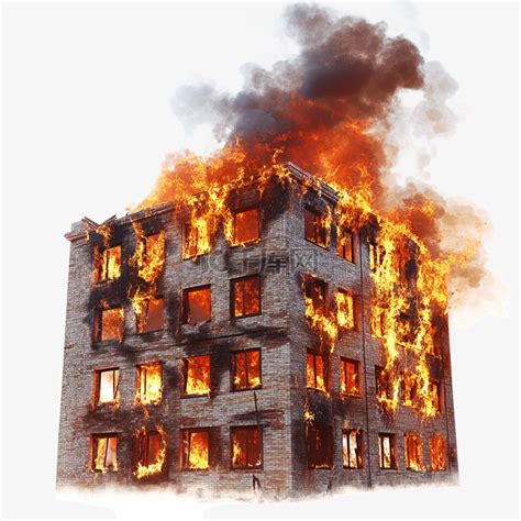 建筑物发生破坏性火灾素材图片免费下载 千库网