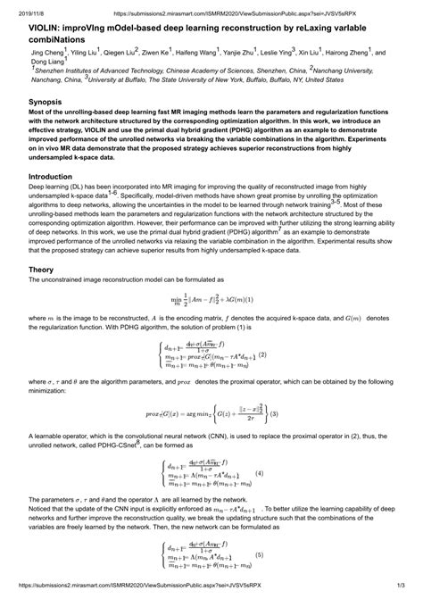 Pdf Violin Improving Model Based Deep Learning Reconstruction By Relaxing Variable Combinations