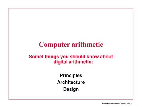 Ppt Computer Arithmetic Powerpoint Presentation Free Download Id5443704