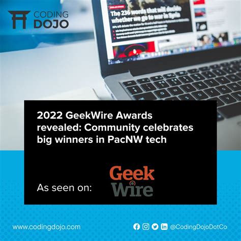 Coding Dojo On Linkedin Coding Dojo Was Recently Honored At The 2022 Geekwire Awards Ceremony