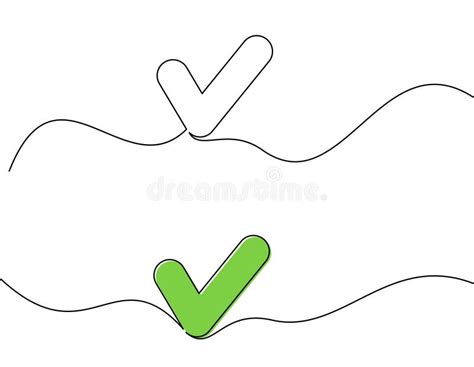 Checkmark Symbol In Minimalist Continuous Line Style Stock Vector Illustration Of Minimalist