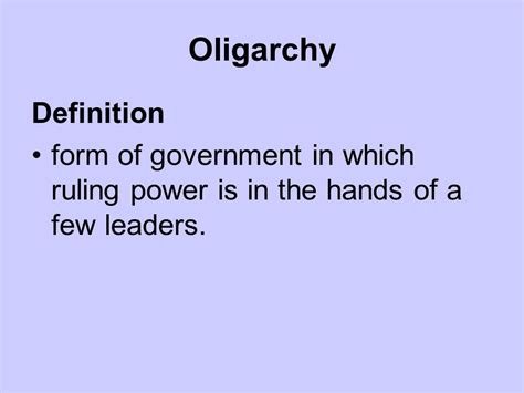 Oligarchy Definition