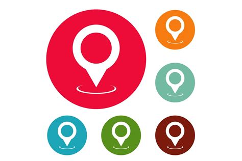 Map Pointer Icons Circle Set Vector By Anatolir56 TheHungryJPEG