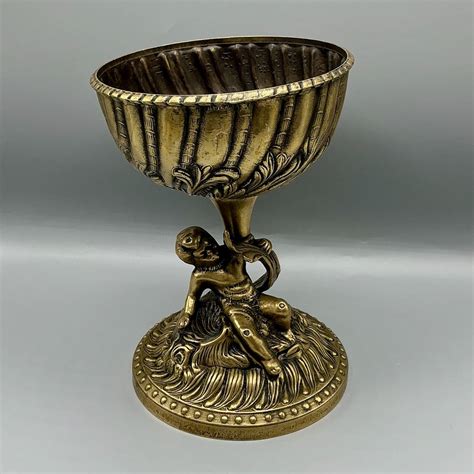 Antique Italian Grand Tour Bronze Chalice With Putto 1820s For Sale At