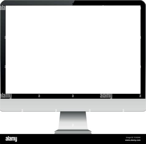 Computer Monitor With Blank White Screen Stock Vector Image And Art Alamy