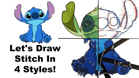 Ep 68 Drawing Stitch In 4 Different Styles Tutorial Free Art Download In Description Youtube