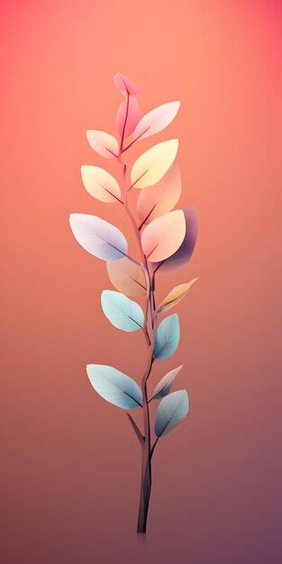 Premium Ai Image Pixel Style Leaves With Faint Gradient Background