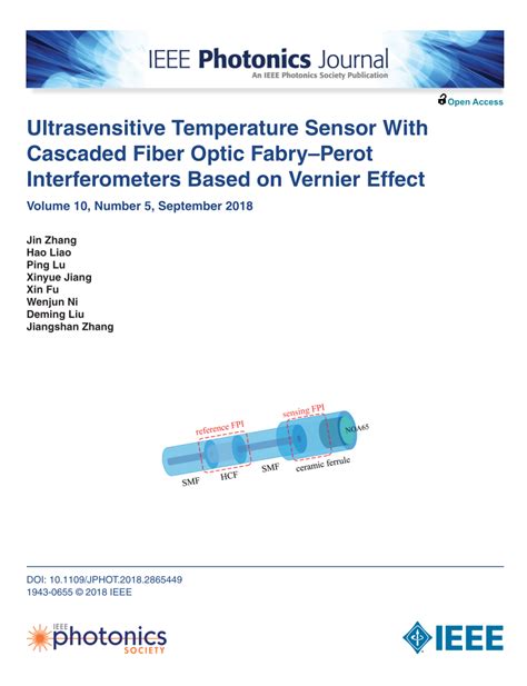 Pdf Ultrasensitive Temperature Sensor With Cascaded Fiber Optic Fabry