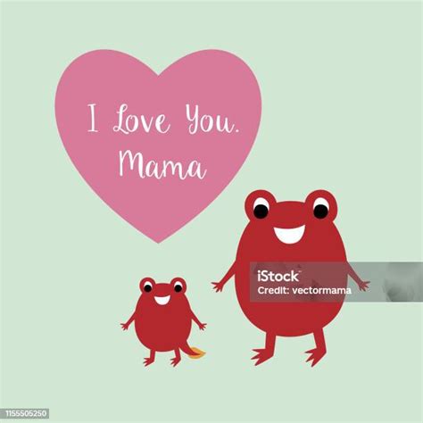 귀여운 타다 폴과 개구리 어머니 행복 한 어머니의 날 인사말 카드 벡터 가족에 대한 스톡 벡터 아트 및 기타 이미지 가족 개구리 그래픽 프린트 Istock