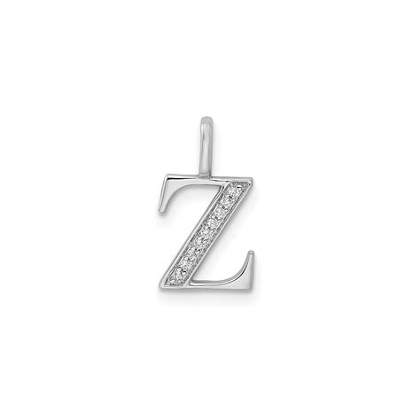 14k Yellow Gold Initial Z Pendant For Women With Pavé Diamond Accents
