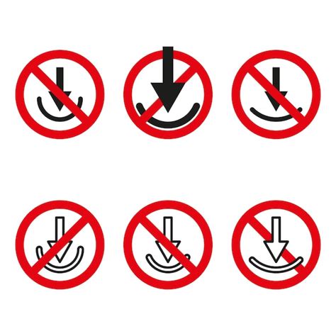 Premium Vector No Downward Arrows Prohibited Download Icons Red Restriction Symbols Vector