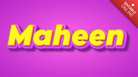Maheen Video Text Effect Generator