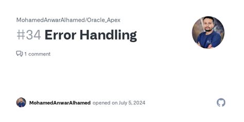 Mohammed Anwar Mohammed Al Hamed On Linkedin Error Handling · Issue