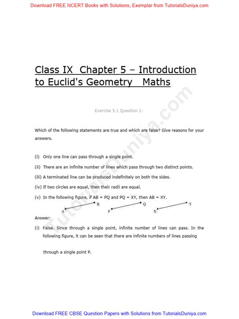 Ncert Solutions For Class 9 Maths Chapter 5 Pdf Axiom Circle