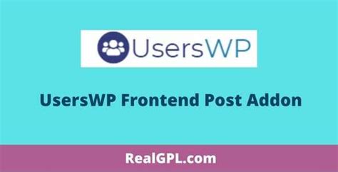 Userswp Frontend Post Addon Gpl V127
