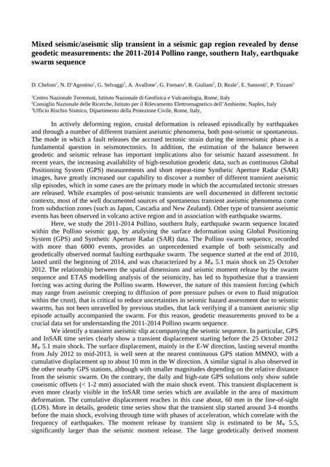 Pdf Mixed Seismic Aseismic Slip Transient In A Seismic Gap Region Revealed By Dense Geodetic