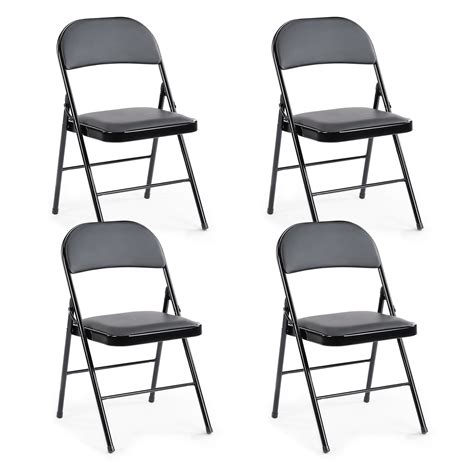 Inbox Zero Vinyl Padded Triple Braced Stackable Folding Chair Set