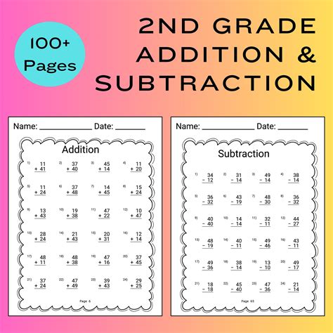 Addition And Subtraction 2nd Grade
