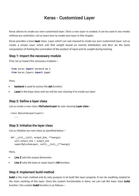 Keras Customized Layer Keras Customized Layer Keras Allows To