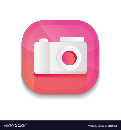 Mobile App Buttons Concept Camera Icon Detailed Vector Image