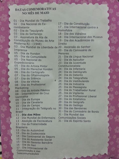 Eeb Prefeito Amadio Dalago Datas Comemorativas Do Mês De Maio