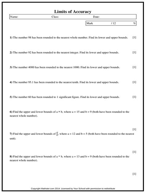 Limits Of Accuracy Pdf Integer Mathematics