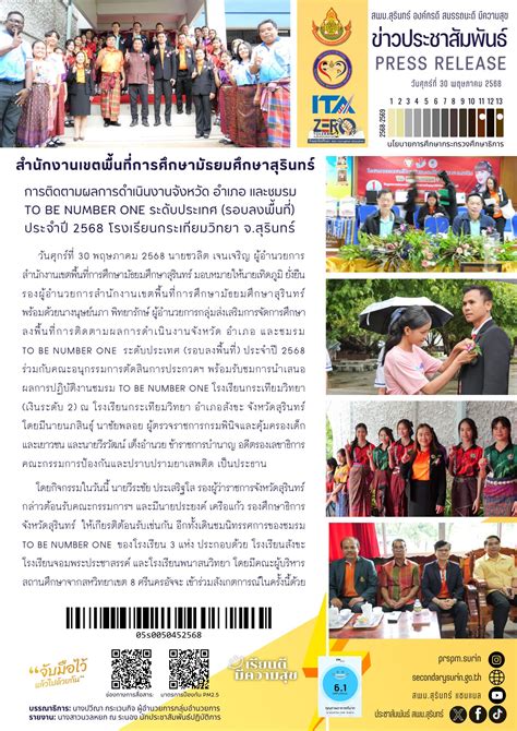 การติดตามผลการดำเนินงานจังหวัด ประชาสัมพันธ์ สพม สุรินทร์ Facebook