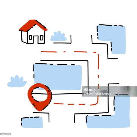 탐색 맵입니다 지점에서 집으로 가는 길 배달 및 방법 손으로 그린 도시의 거리 낙서 개요 트렌디 한 만화 0명에 대한 스톡 벡터 아트 및 기타 이미지 Istock