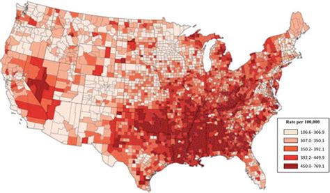 Heart Disease Death Map South And West Have The Highest Rates