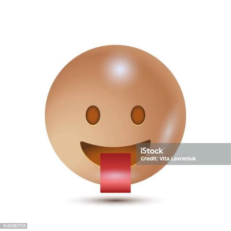 혀를 내밀었다 벡터 일러스트레이션 웃는 이모티콘 캐릭터 디자인 고립 된 3d 이모티콘 캐릭터 디자인 컬렉션 Ui 인터페이스용 3차원 형태에 대한 스톡 벡터 아트 및 기타