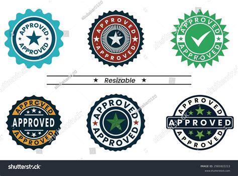 Approved Seal Approval Seal Seal Approval Stock Vector Royalty Free