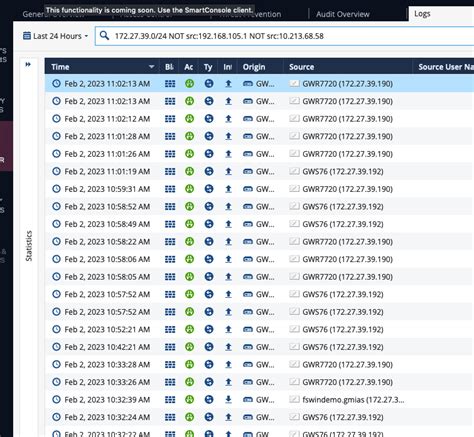 Log Filter Does Not Exclude After Add To Filter Check Point